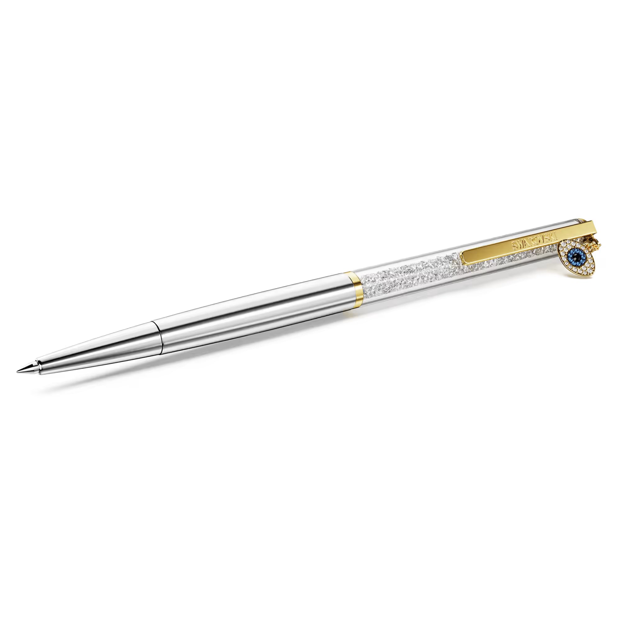 Crystalline ballpoint pen, Evil eye, Gold tone, Mixed metal finish ...