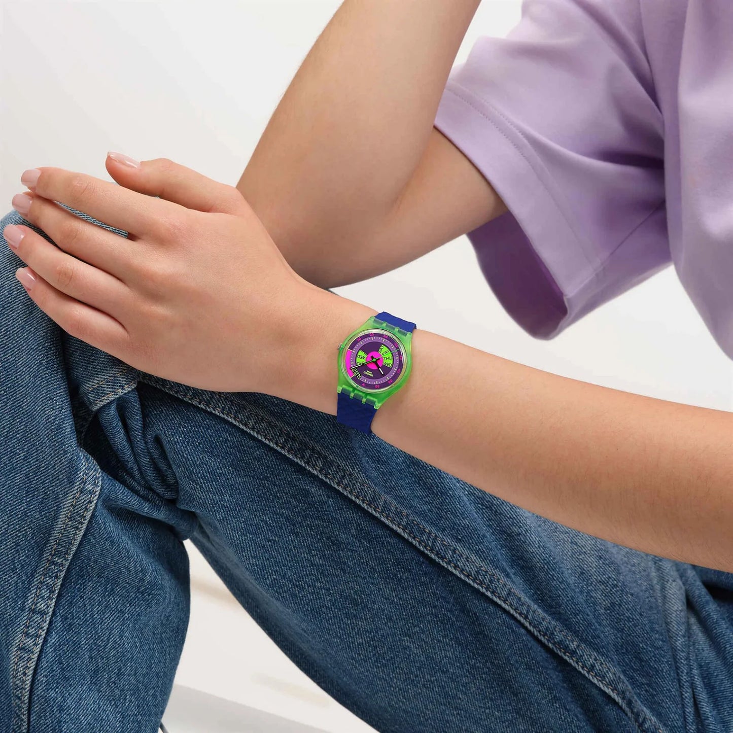 Neon Skychart Quartz Purple Dial Silicone Strap Unisex Watch – Market ...
